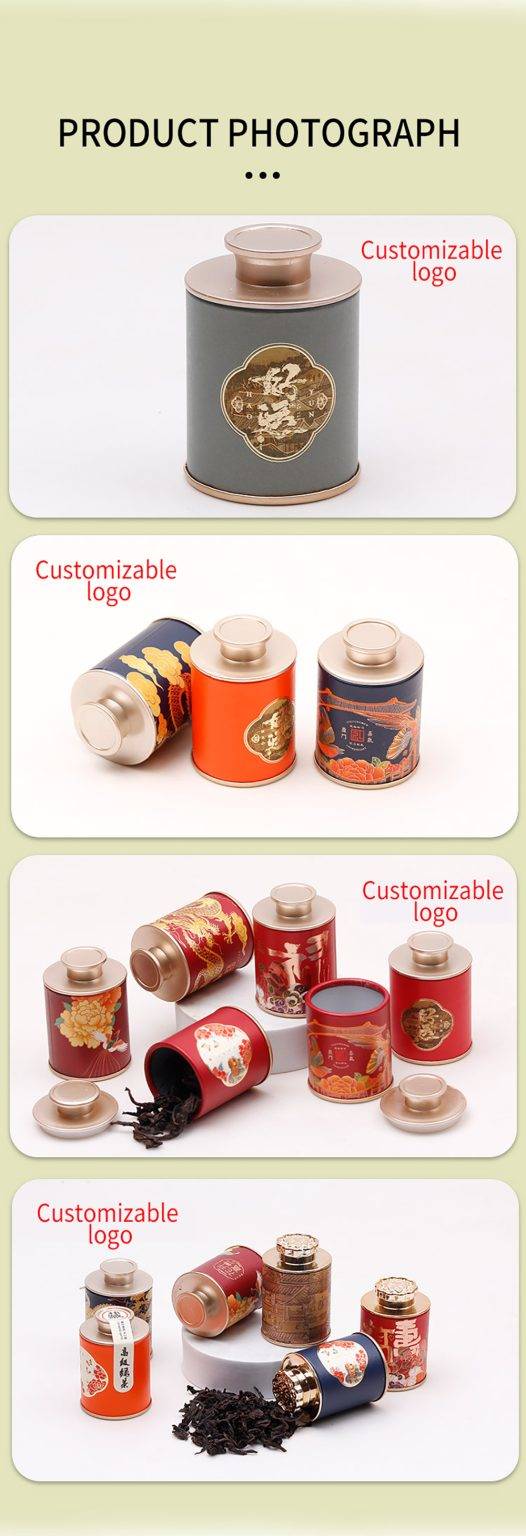 Universal small tea cans, small tea boxes paper tea cans with Chinese ...